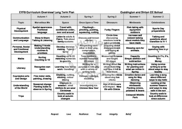 EYFS Long Term Plan - Cuddington and Dinton School