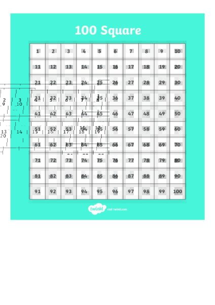 100 square - Cuddington and Dinton School