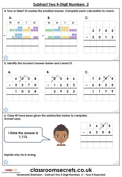 Classroom Secrets Subtraction Sheets-Spicy - Cuddington and Dinton School