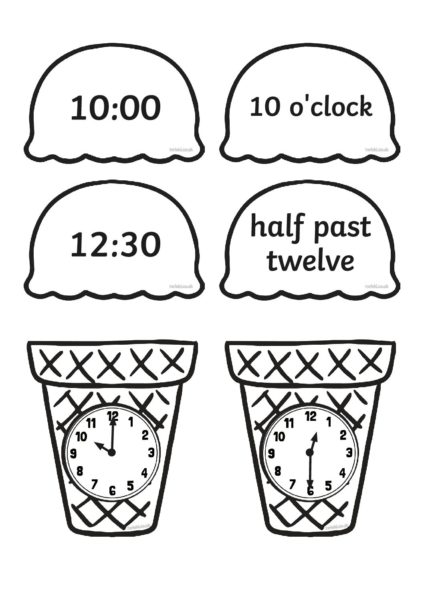 T-N-5102B-Telling-the-Time-Ice-Cream-Cone-Matching-Activity-Black-and ...