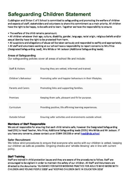 Safeguarding-Statement-Sep-2020 - Cuddington and Dinton School
