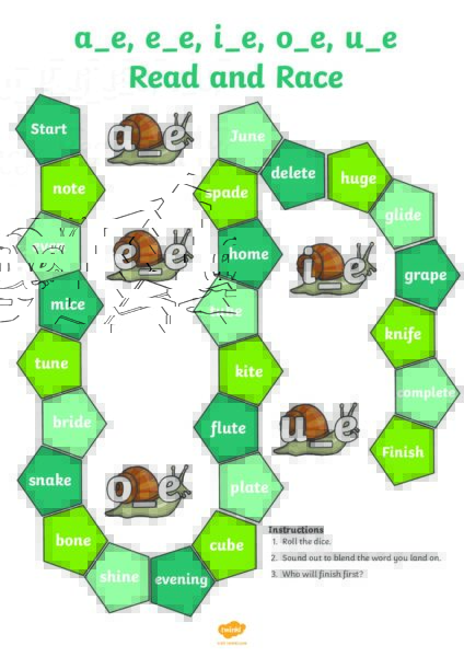 Year 1 - Thursday's Phonics - Read and Race Game - Cuddington and ...