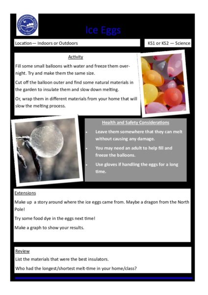 Ice Eggs - Cuddington and Dinton School