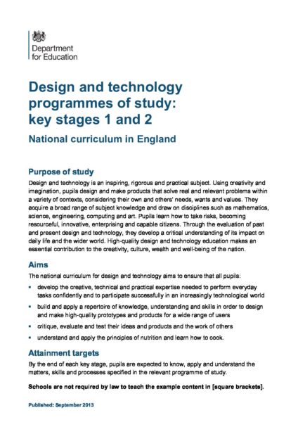 PRIMARY_national_curriculum_-_Design_and_technology - Cuddington and ...